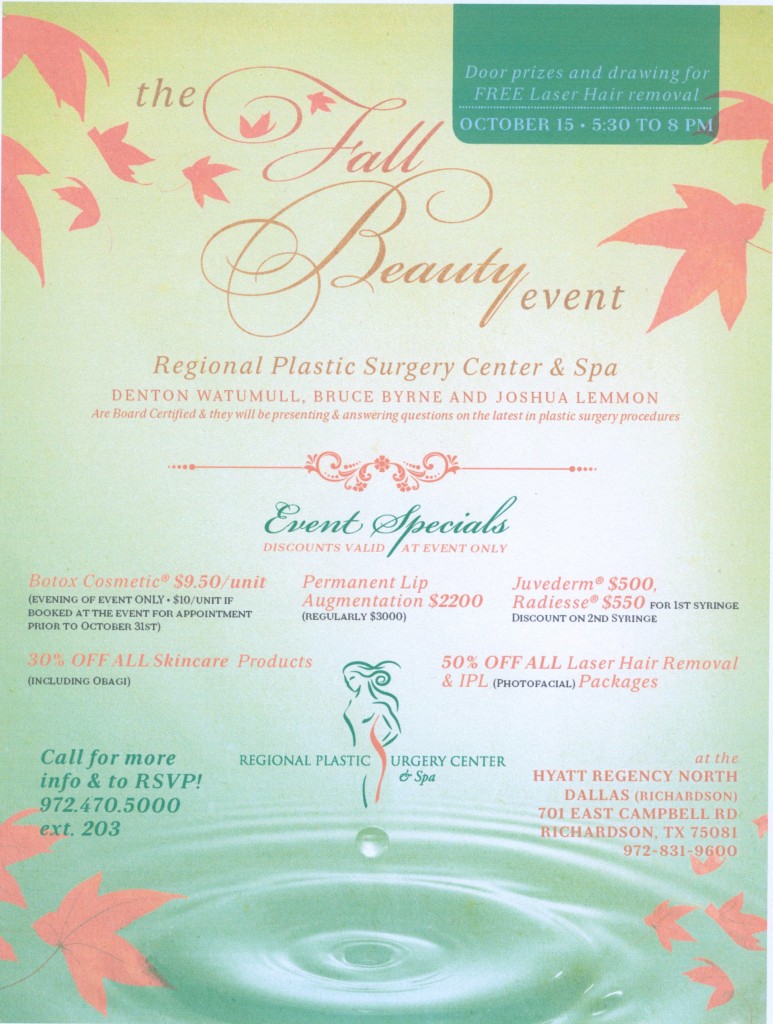 Fall Beauty event October 15th: Dual Fraxel resurfacing and Laser Hair ...